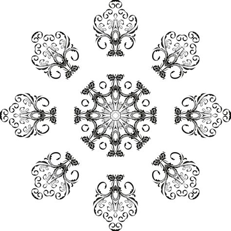 Premium Vector Flowery Ornaments In Grey Color Isolated On White