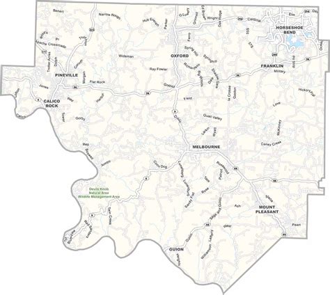 Izard County Map Arkansas Us County Maps