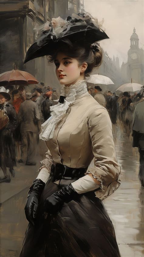 Vintage Victorian Portrait Of A Woman In Hat Instant Download