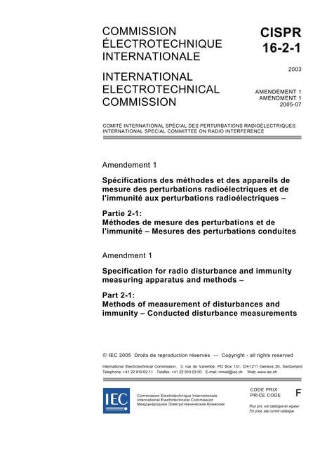 Cispr 16 2 1 Amd 1 Ed 1 0 B 2005