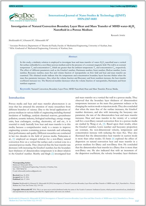 Pdf Investigation Of Natural Convection Boundary Layer Heat And Mass