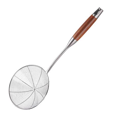 Zmeni Spider Strainer Spoon With Wooden Handle High End Stainless Steel Skimmer
