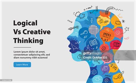 Logical Vs Creative Thinking Website Banner High Res Vector Graphic
