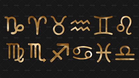12 Zodiac Signs Symbols Graphics Motion Array