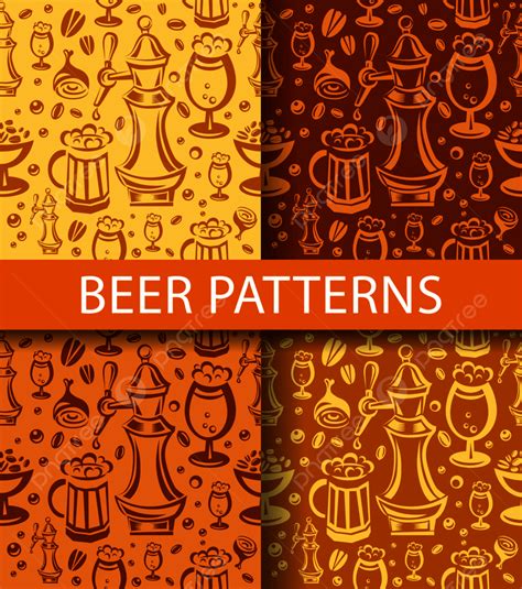Beer Pattern Vector Seamless Background Template Download On Pngtree
