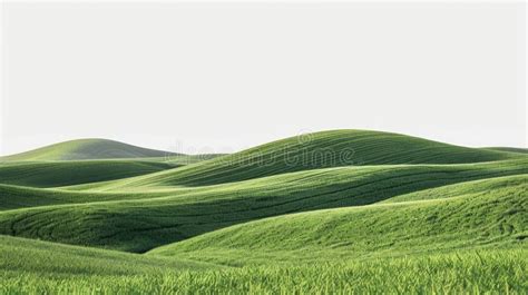 Field Of Green Grass With Rolling Hills In The Background Suitable For Outdoor Or Landscape Use