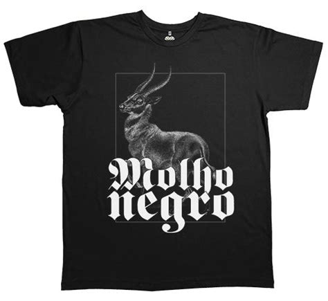 Molho Negro Camiseta Bode Heart Merch