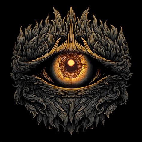 Premium Ai Image Cyclops Fire One Eye Tattoo Design Illustration