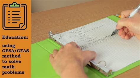 Education Using Gfsagfas Method To Solve Math Problems Youtube