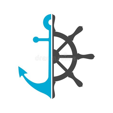 Nautical Logo Simple Vector Icon Stock Vector Illustration Of Blue