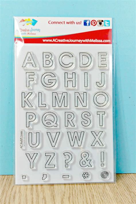 Everyday Alphabet Outline Uppercase And Symbols Large Clear Stamps