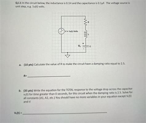 Solved ONLY PART B PLEASE Q.I.1 ﻿In the circuit below, the | Chegg.com