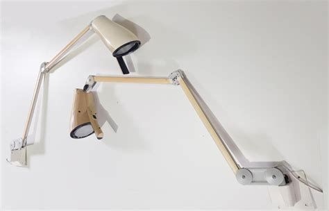 Lot Pair Of Luxo Wall Mounted Hospital Lamps 130cm
