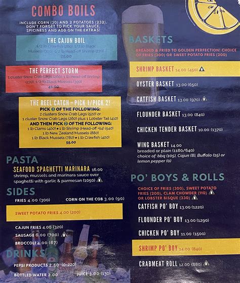 Hook And Reel Cajun Seafood And Bar Menu Slc Menu