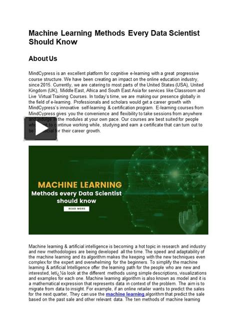 Machine Learning Methods Every Data Scientist Should Know Presentation