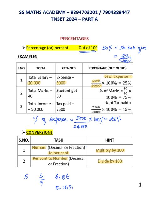 Percentages 01 Pdf Percentage Arithmetic