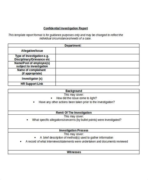 Effective Workplace Investigation Report Template