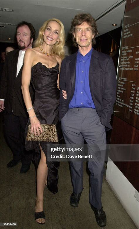 Model Jerry Hall And Ex Husband Singer Mick Jagger At The Gielgud