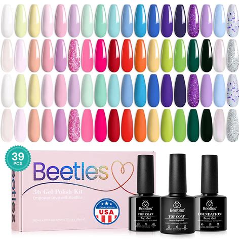 Beetles Gel Polish Nail Set 36 Colors Floral Rhapsody Collection Pastel Bright