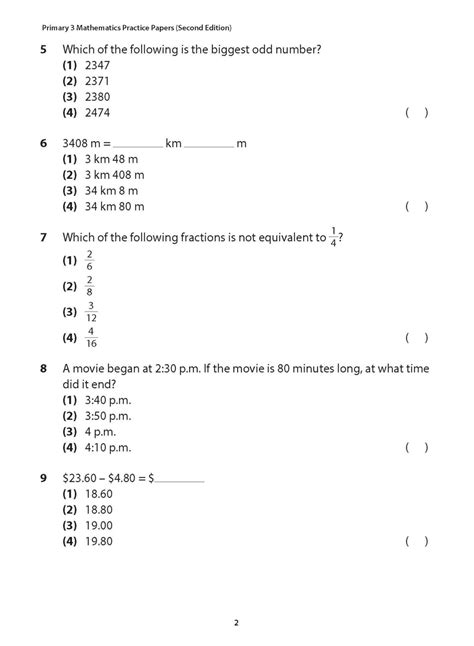 Primary 3 Mathematics Practice Papers Second Edition Cpd Singapore