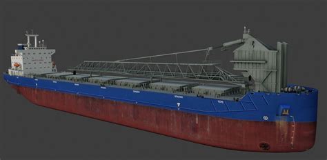 3d Model Self Unloading Bulk Carrier 3d Model Vr Ar Low Poly Cgtrader