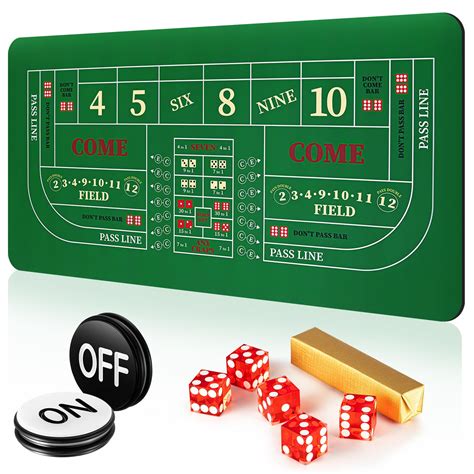 Craps Tabletop Game Set Includes 35x70 Rubber Craps Tabletop Layout