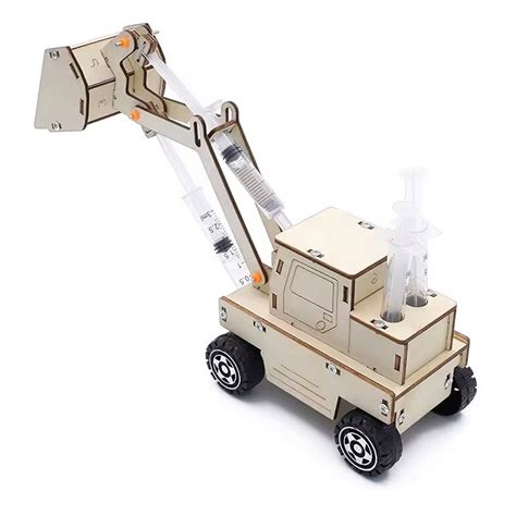 Diy Wooden Hydraulic Loader Kit Diy Puzzle Pack Stem Toy Rees52
