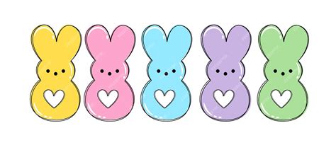 Premium Vector Cute Easter Rabbit Vector Easter Clipart Kawai Easter