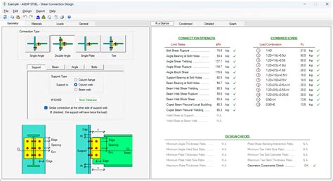 Beam To Column Web Shear Connection Example Asdip Steel