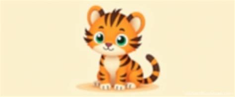 Tiger Cub Minimalist Cartoon Stable Diffusion Online