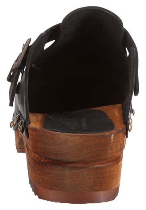 Sanita Clogs Damen Holz Pantolette Wood Kristel Open Leder 455205w Schwarz