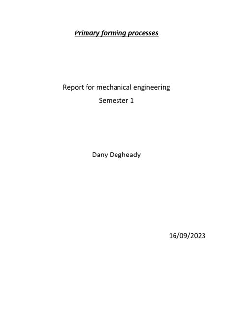 Primary Forming Processes Dany Degheady Pdf Casting Rolling