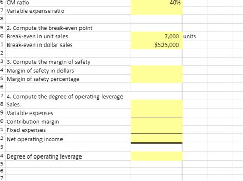 Solved Given The Following Information Complete A Cvp