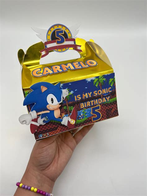 Custom Sonic Favor Boxes Party Supplies Sonic Party Sonic Birthday