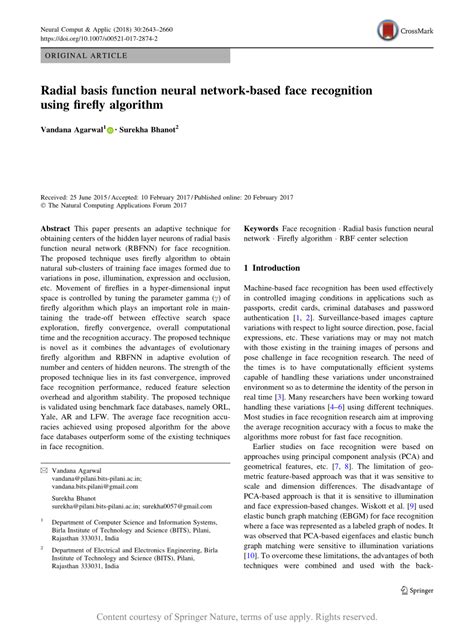 Radial Basis Function Neural Network Based Face Recognition Using