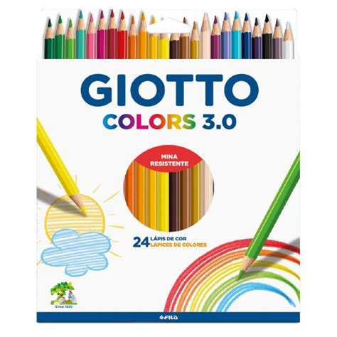 Lápis De Cor 3 0 Colors 24 Cores Giotto Papelaria Helena