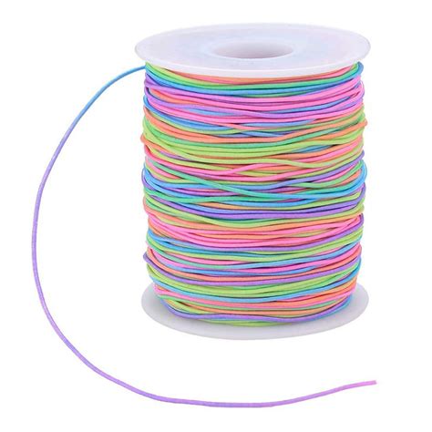 Elastic Cord Beading Cords Threads Rainbow Color Stretch String Fabric Crafting For Bracelet