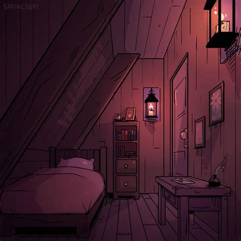 Cozy Bedroom At Night