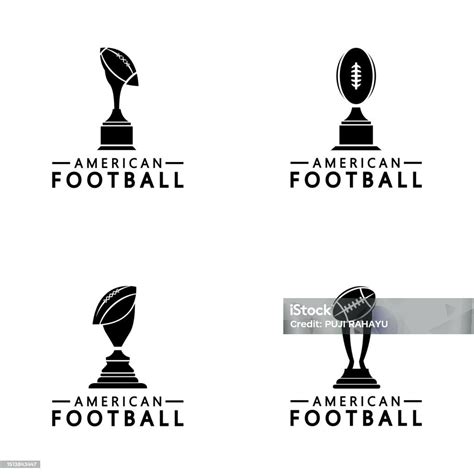 우승자 미식 축구 선수권 대회 트로피 디자인 벡터 아이콘 템플릿입니다 우승자 상을 위한 미식축구 트로피 Championship에 대한 스톡 벡터 아트 및 기타 이미지