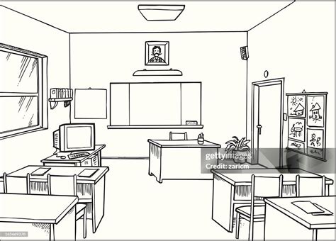 Classroom Cartoon Black And White