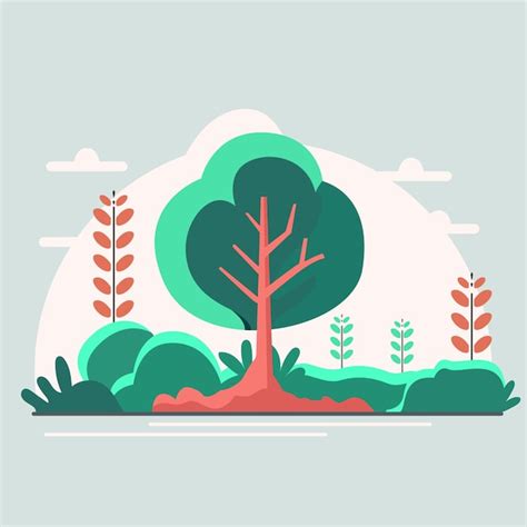 Premium Vector Save Nature Save Ecology Balance Plant Trees Illustration