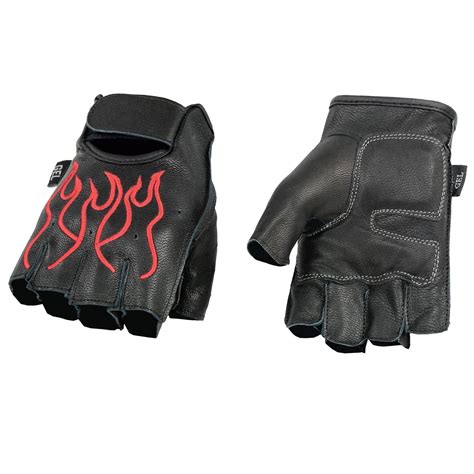 Gel Palm Riding Gloves Milwaukee Leather Fingerless Motorcycle Gloves