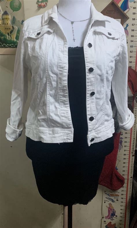 Plus Size White Denim Jacket Womens Fashion Coats Jackets And