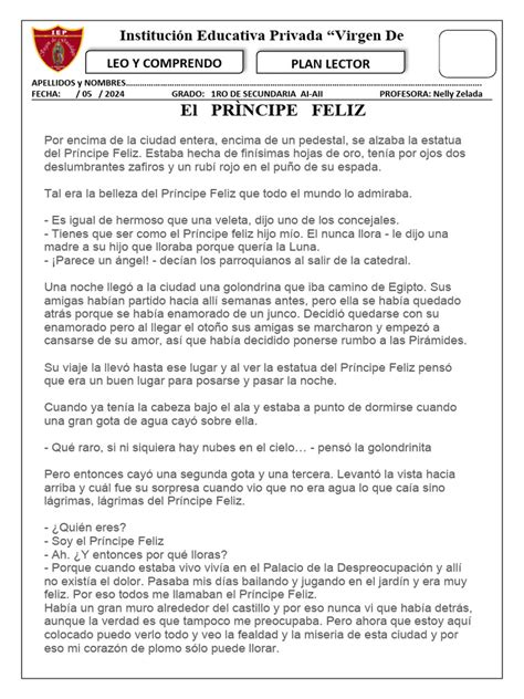 Lectura Para Primero De Secundaria Pdf