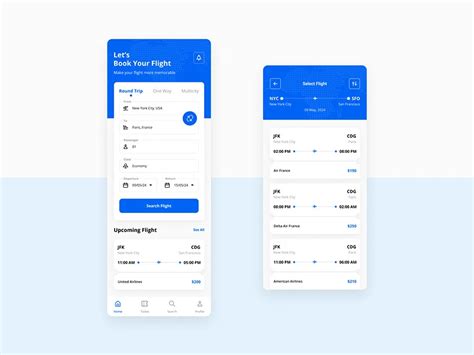 Flight Ticket Booking Mobile App Uiux Design Behance