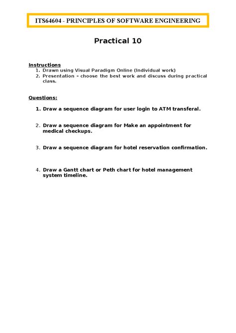 Practical 9 Question Sequence D Its64604 Principles Of Software