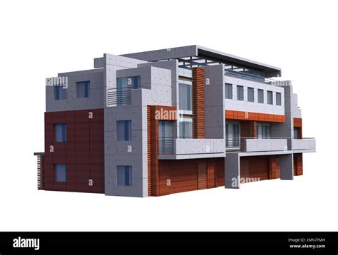 Apartment Building Architecture Rendered With The Isolation Path