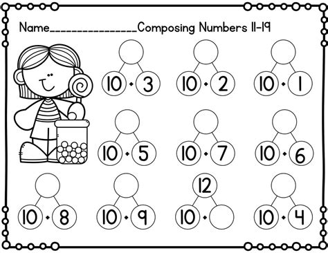 Decomposing Numbers Worksheets For Kindergarten Number Worksheet