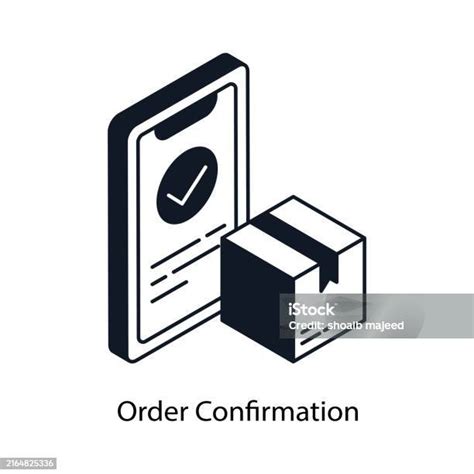 Order Confirmation Isometric Outline Style Icon Symbol On White Background Eps 10 File Stock