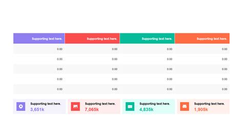 多色商务简约ppt表格 Islide